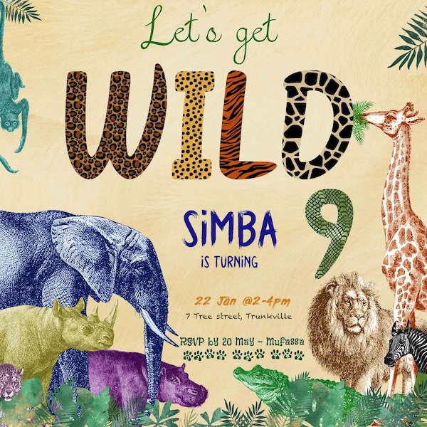 Vintage African Animals Clipart, Antique Safari Illustrations, Png Clip ...