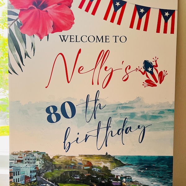 Editable Puerto Rico Welcome Sign Template | Birthday Banner | Skyline ...