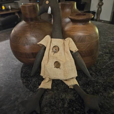 Gray and Black Spotted Pig Bowl Filler With Feed Sack Tag, Pig Decor ...