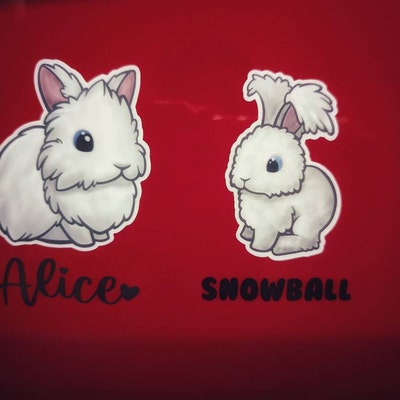 Broken Chocolate Tort Lop Rabbit Sticker Printed Chibi Bunny - Etsy