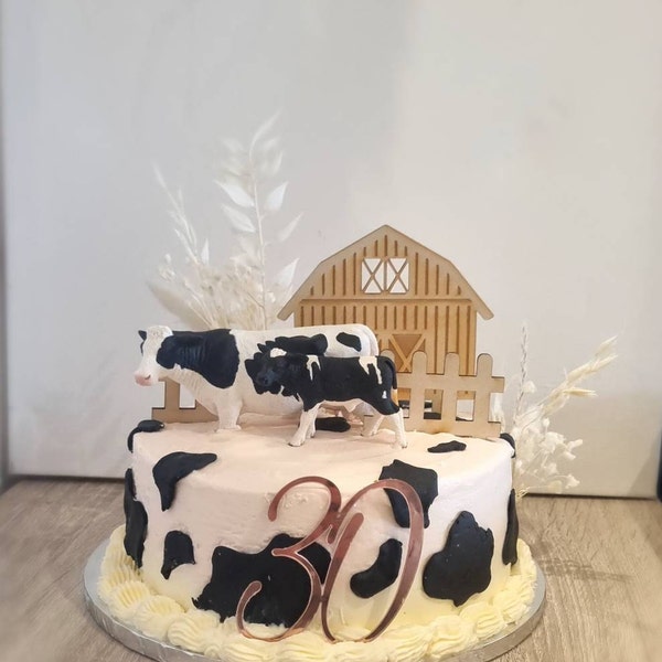 Farm Cake Topper Set Farm Yard Farm Party Birthday Wooden Cake Topper ...