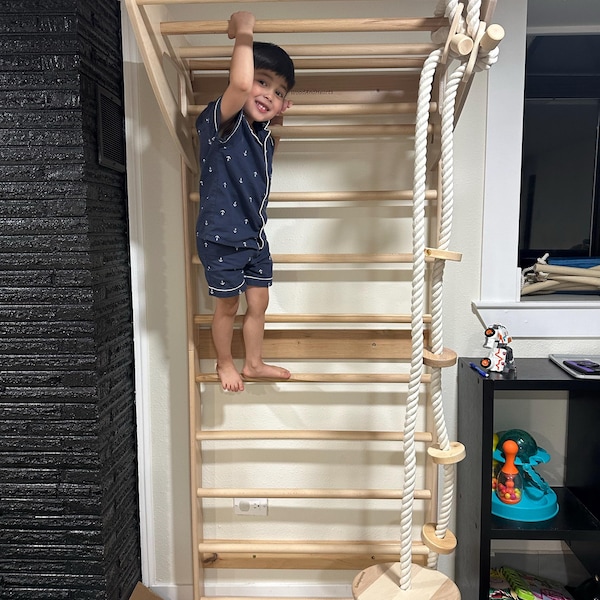 Montessori Wooden Clothes Rack, Kids Wardrobe Set, Child Clothing ...