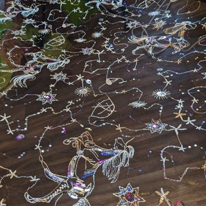 Space Galaxy Stars Chiffon Fabric Sky Universe Sheer Fabric - Etsy