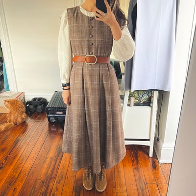 Check Wool Dress Wool Winter Dress Vintage Plaid Dress - Etsy