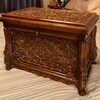Hand Carved Walnut Large Chest With Key, Hope Chest, Ottoman Storage ...