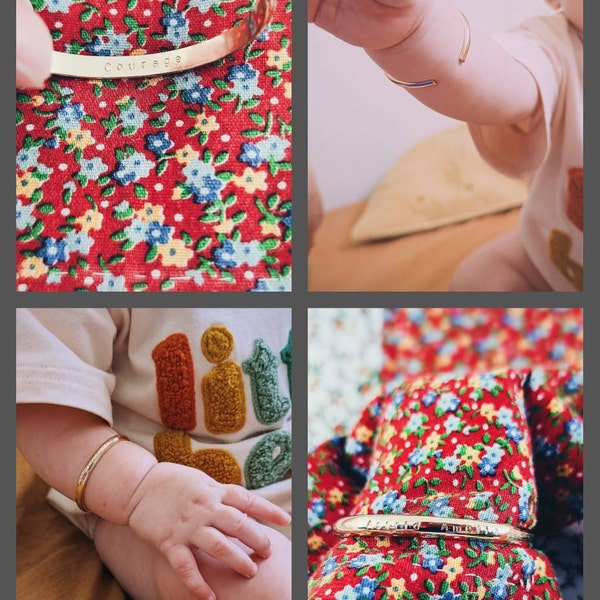 Baby, Toddler or Child's Sterling Silver Personalized Handstamped Cuff ...