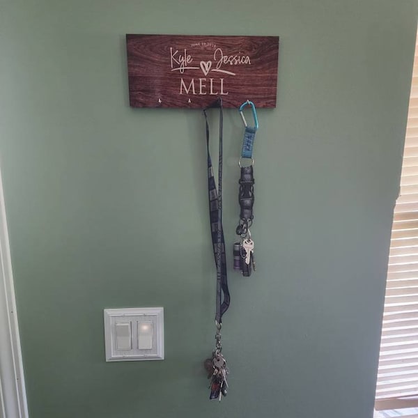 Personalized Key Holder for Wall, Housewarming Gifts for Couple W/ Last ...