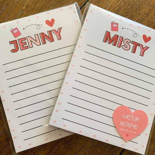 Custom Valentines Day Notepad + Teacher Gift for Valentines ...