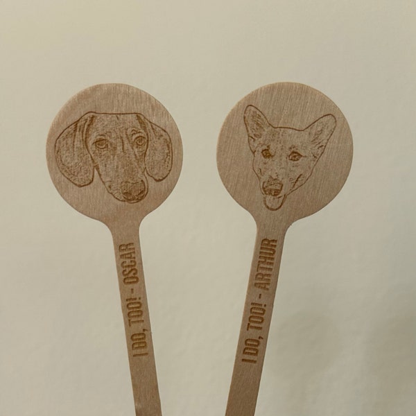 Signature Dog Drink Stir Stick, I Do Too Wood Engraved Cocktail Sticks ...
