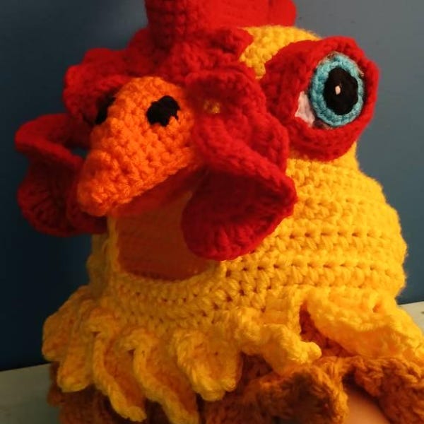Crochet Chicken Hat Pattern DIGITAL PDF Costume Headpiece Rooster and ...
