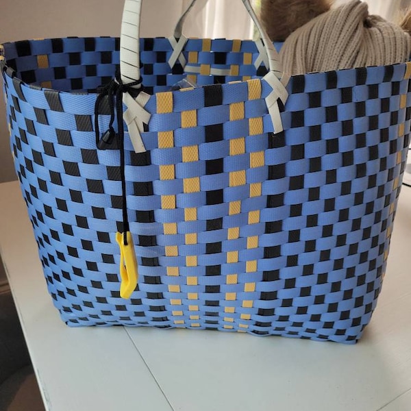 Large Multicolor Bags, 55cm, Handwoven, Soft Recycle Plastic, Strong ...