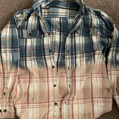 Custom Half Bleached Flannel Shirt Custom Hand Dyed Flannels - Etsy