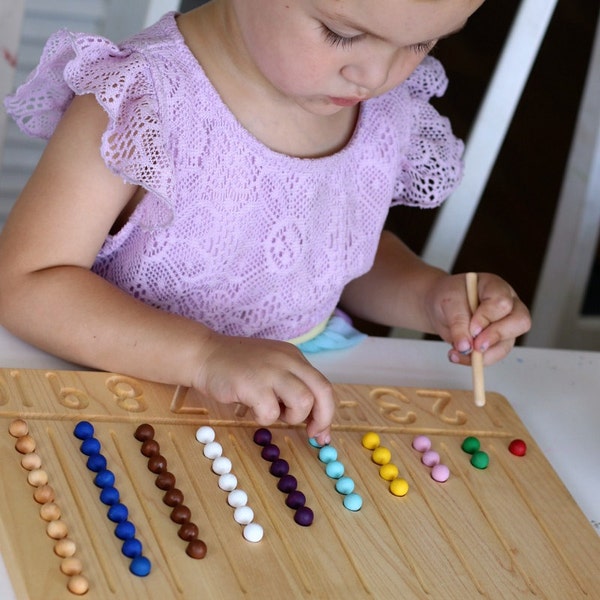 Number Counting Board Number Tracing Board Montessori Counting Board ...