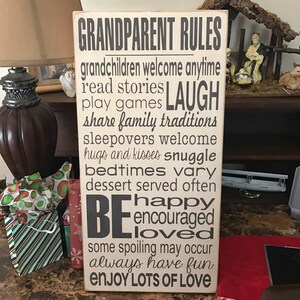 Grandparent Rules, Grandparents House Rules, Wood Sign, Gifts for ...