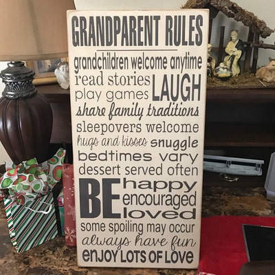Grandparent Rules, Grandparents House Rules, Wood Sign, Gifts for ...