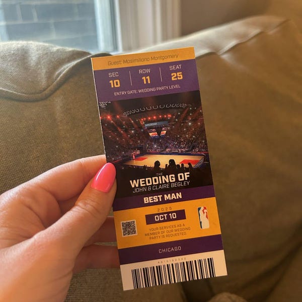 Custom Groomsman Proposal Basketball Ticket - NBA Inspired - Etsy