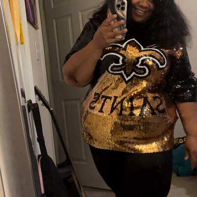 New Orleans Saints White Kamara Sequin Party Dress White - Etsy