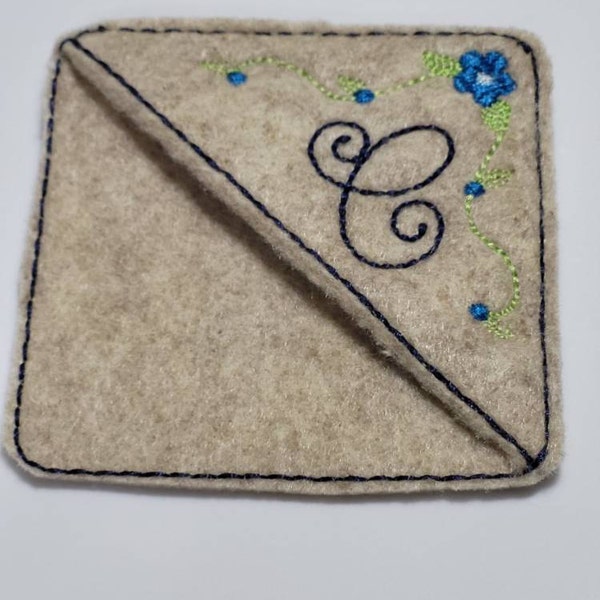Floral Corner Bookmark Satin Stitch, Digital Files, Machine Embroidery ...
