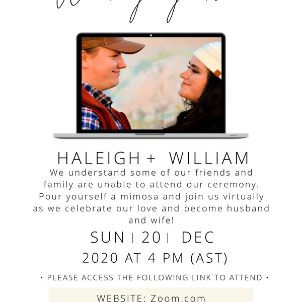 Virtual Wedding Invitation Template Download, Fully Editable, With ...