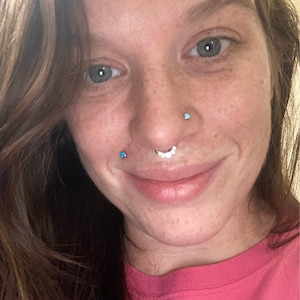 Opal Tragus Earring Conch Daith Rook Helix Snug Lip Ring | Etsy