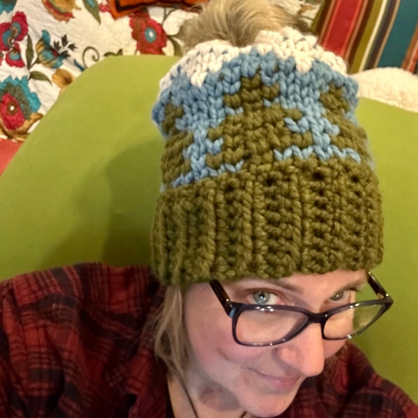 The Mountaineer Toque Crochet Pattern, Fair Isle Crochet Hat, Super ...