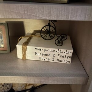 Wooden Book Stack Decorative Book Set Our Happy Place Hand | Etsy