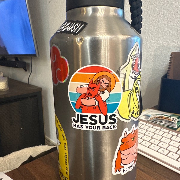 Jesus Has Your Back Sticker, Sarcastic Jiu Jitsu Jesus Sticker, Funny ...