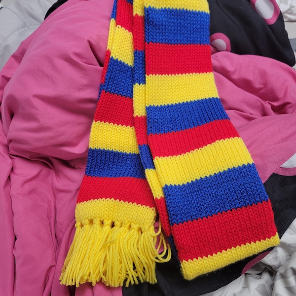 Deku All-might Style Scarf Acrylic Handmade Knit Mha Fans Version 1 - Etsy