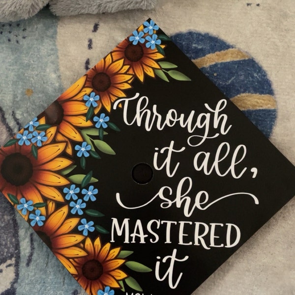 She Mastered It- Grad Cap Topper Graduation Gift Tassel Custom Grad ...