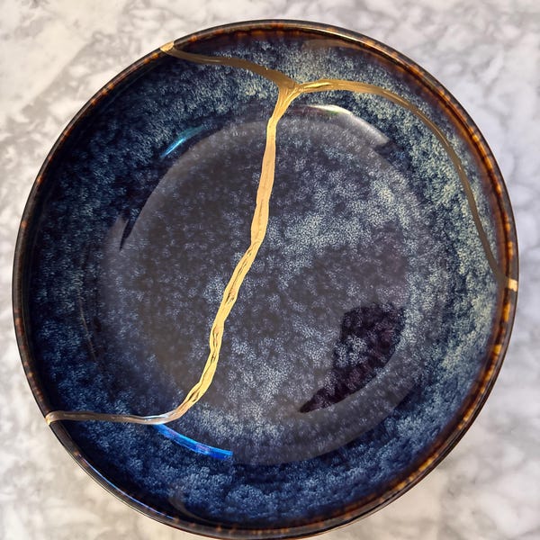 Kintsugi Bowl, Kintsugi Red Italian Bowl, Valentines Gift, Anniversary ...
