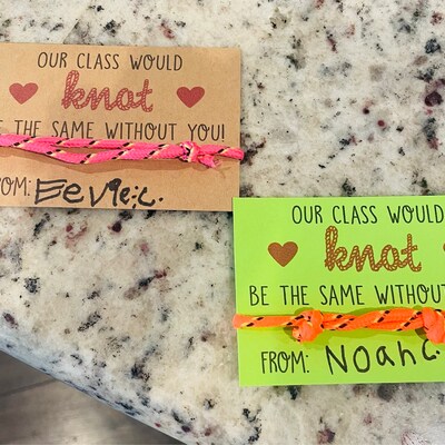 Knot Valentine Cards PRINTABLE Friendship Bracelet Valentine's Day Card ...