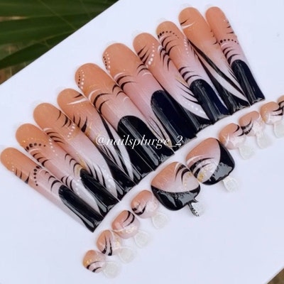 XXL Tapered Square Soft Gel Full Cover Nails - Etsy Canada