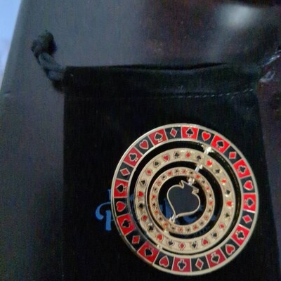Triple Spade Spinner Suited Card Guard Poker Hand Protector Metal New ...