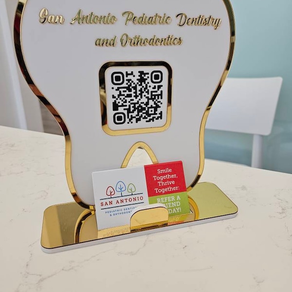 Custom Acrylic QR Code Business Sign With Card Holder - Etsy