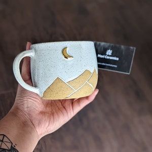 22k Gold Sun and Moon Mug Mountain Mug Handmade Mug | Etsy