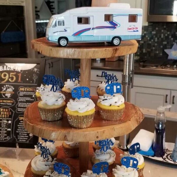 Camper Cupcake Toppers, RV Trailer Food Picks, Camping Cupcake Toppers ...