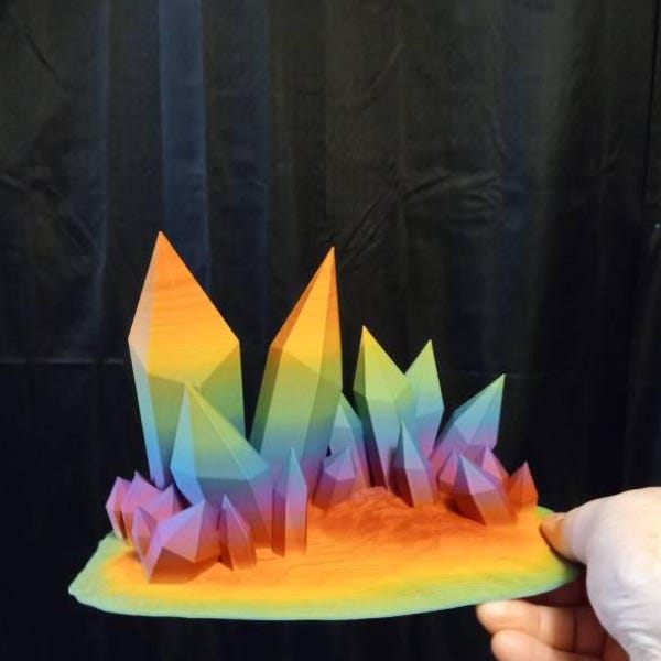 Rainbow Stand for 3D Printed Crystal Dragons - Articulated Desk Toy and ...