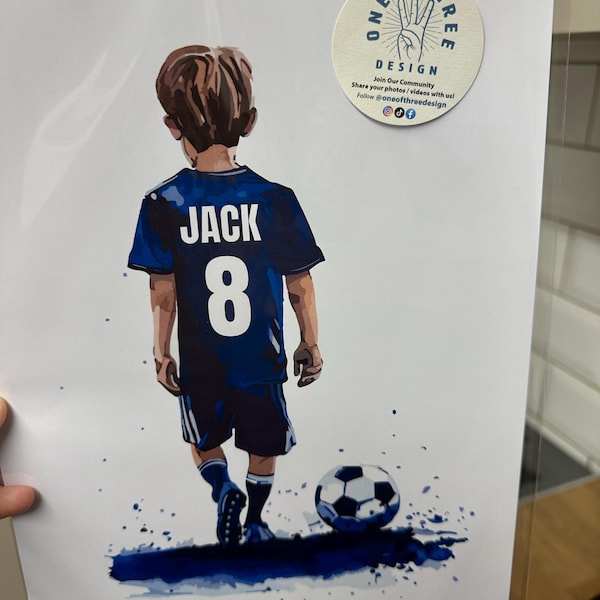Personalised Football Wall Art Prints Personalised Football Prints Boys Bedroom Decor, Kid ...