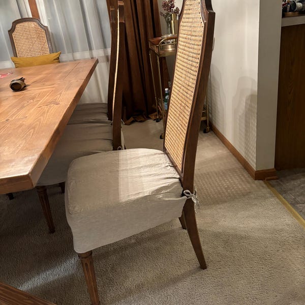 Parson Linen Chair Cover Slipcover Minimalist Style Short - Etsy