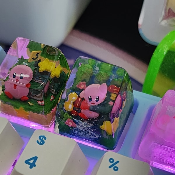 Kirby Artisan Keycap, Artisan Keycap, Cute Kirby Keycap, Kirby Star ...