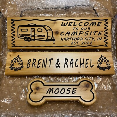 3 Piece Custom Wood Sign Personalized Camping Signs Personalized RV ...