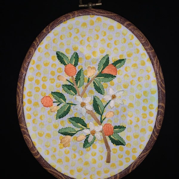 Clementine Embroidery Pattern: Beginner Floral Design (PDF) - Etsy