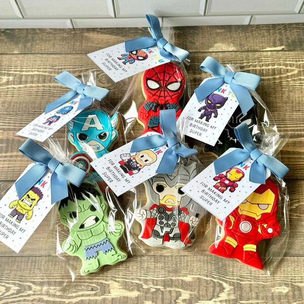 Editable Superheroes Birthday Thank You Tag Superhero Birthday Gift Tag ...