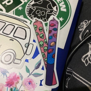 Blunt Sticker Joint Sticker Alien Stickertrippy Sticker - Etsy