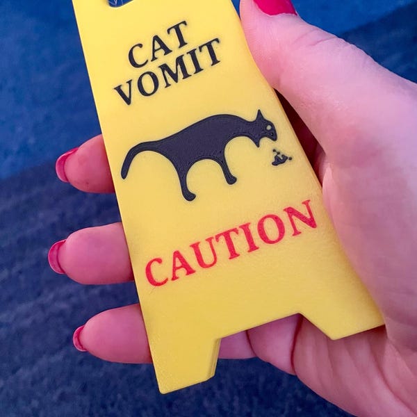 5-inch Cat Vomit Sign - Etsy