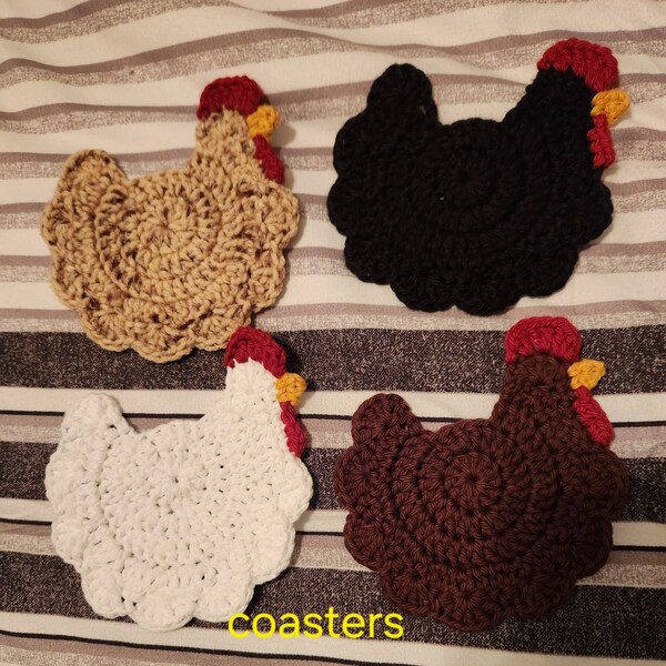 Pattern Crochet Chicken Coaster Pattern Crochet Pattern Crochet Chicken ...