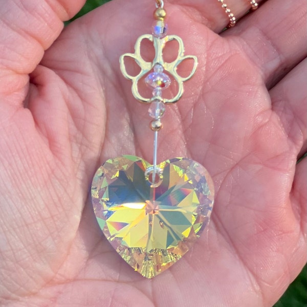 Huge Crystal AB Cluster Suncatcher, Made Entirely W/ Swarovski Crystals ...