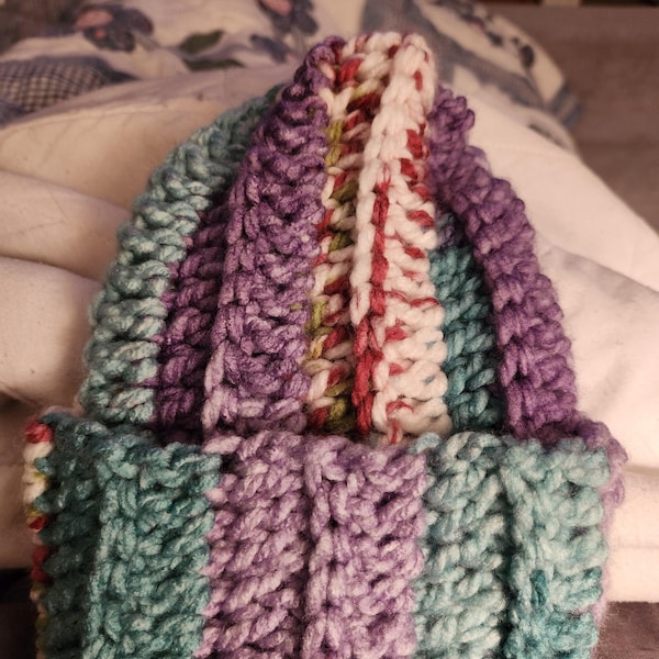 Crochet Pattern / Easy Adult Beanie Made From Rectangle / Beginner ...