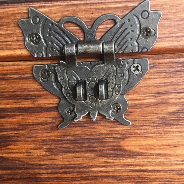 Vintage "butterfly" Rustic Box Hasp/box Latch - 60 Mm X 53 Mm - Jewelry ...