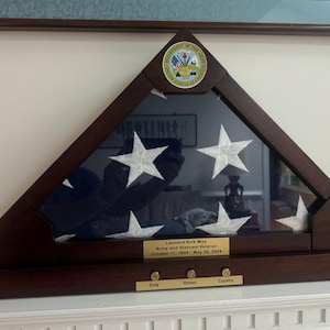 Memorial Military Flag Display Case With Medals Section - Etsy